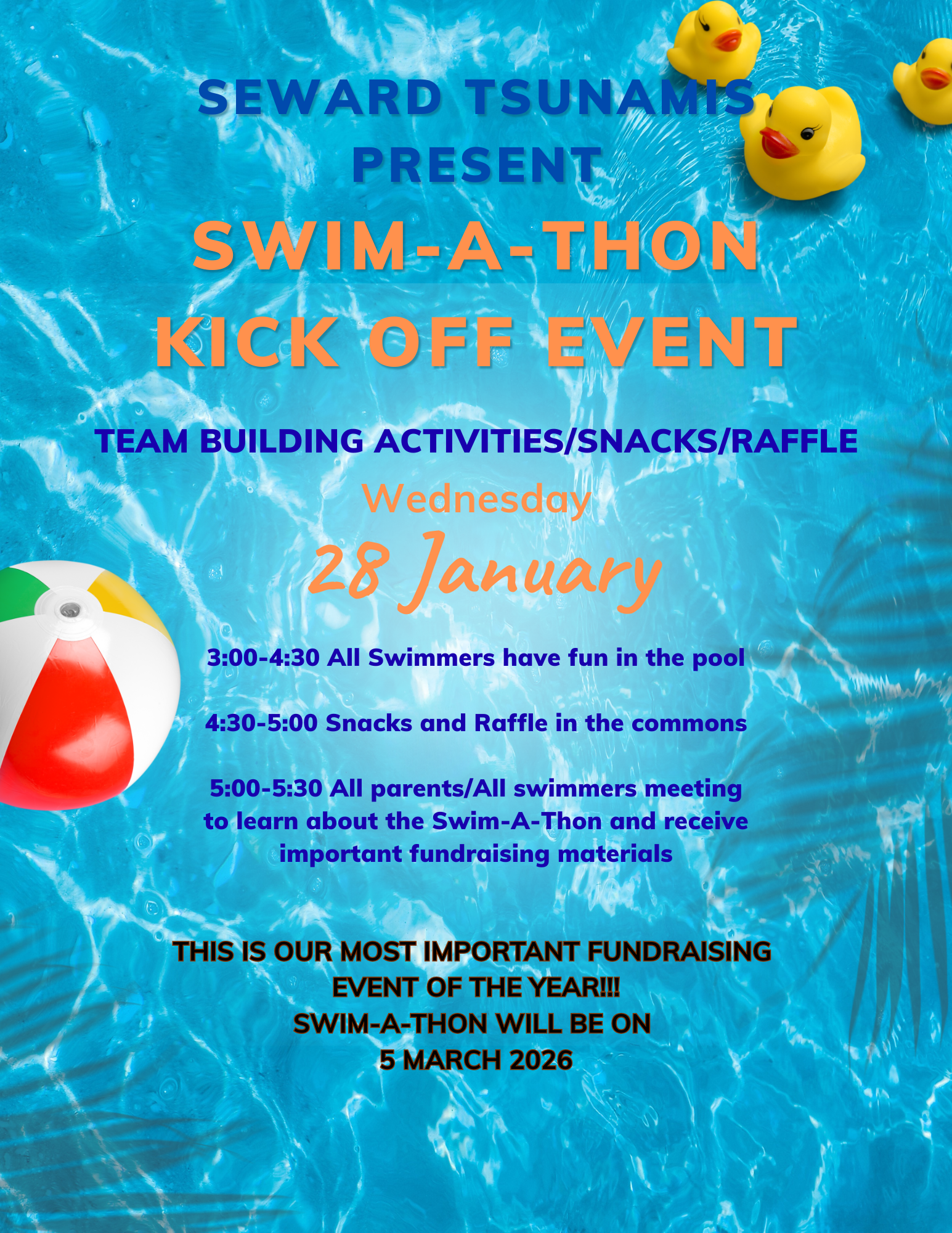 Save the Date! SwimAThon Kick Off Event February 28th