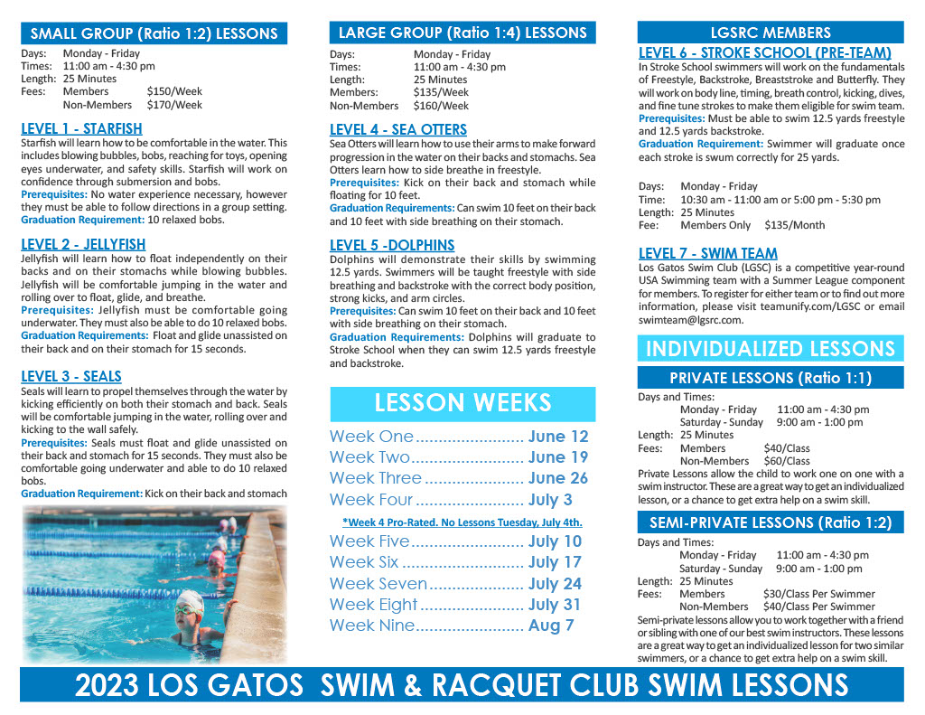 Los Gatos Swim Club - Brochure