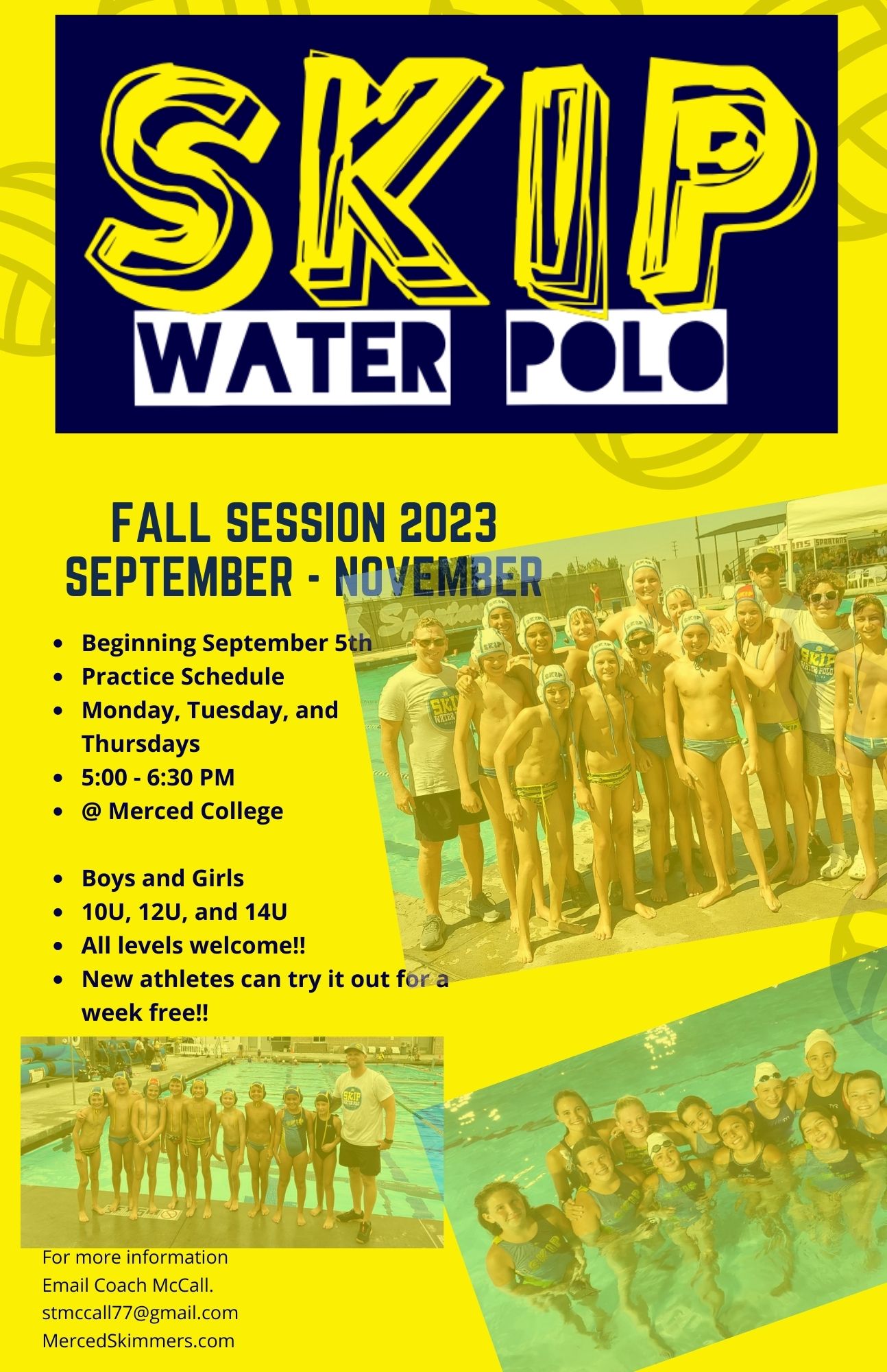 Merced Skimmers Swim Team - SKIP Water Polo