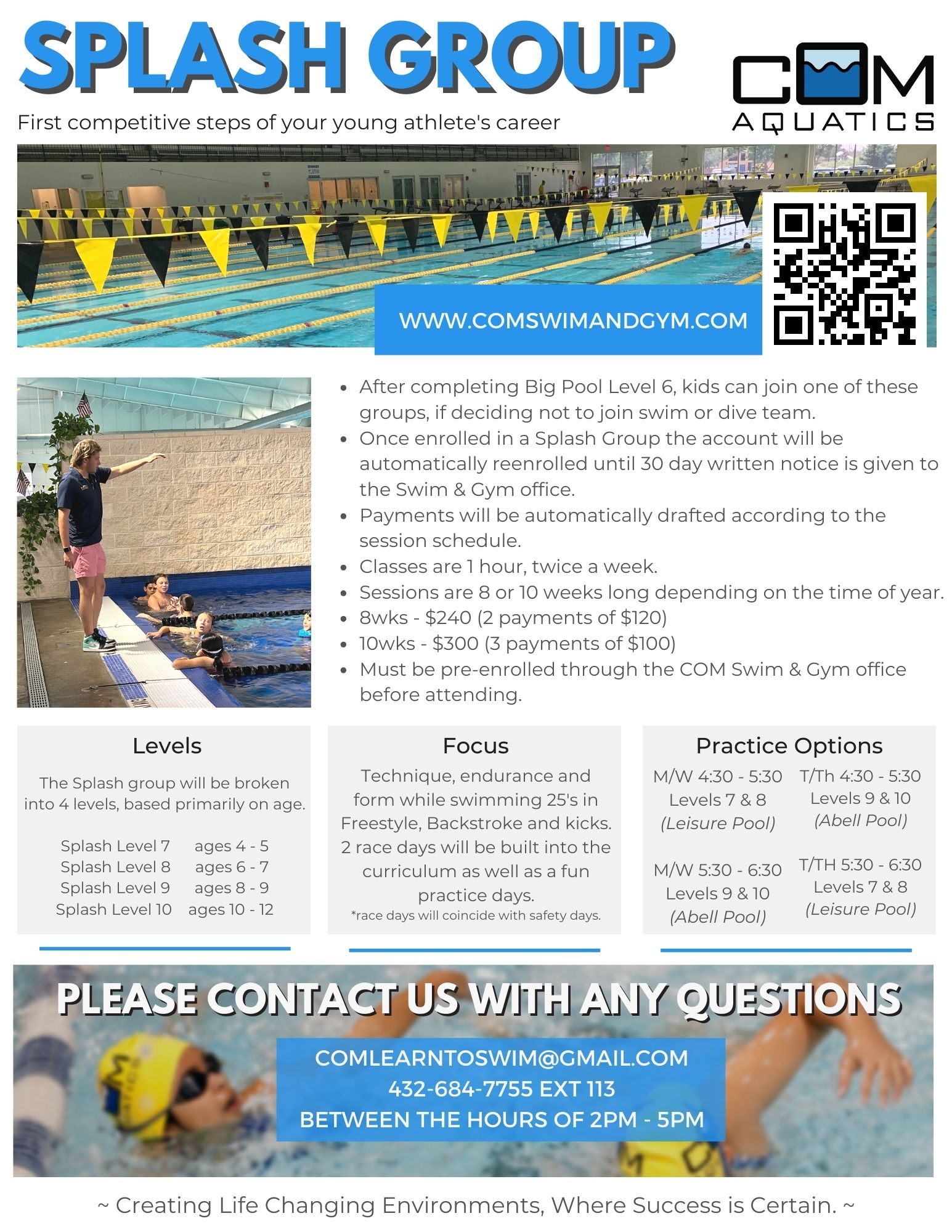 COM Aquatics Learn to Swim - Pre-Team