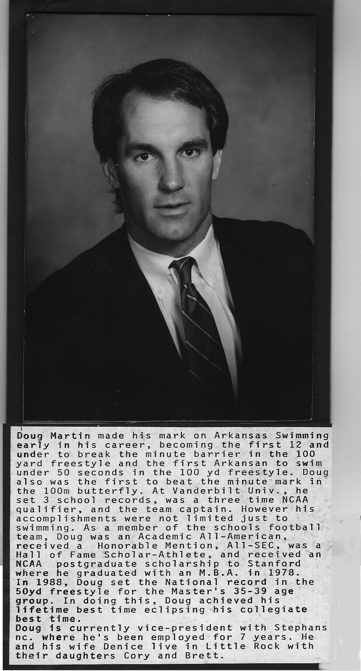 Arkansas Swimming - Doug Martin