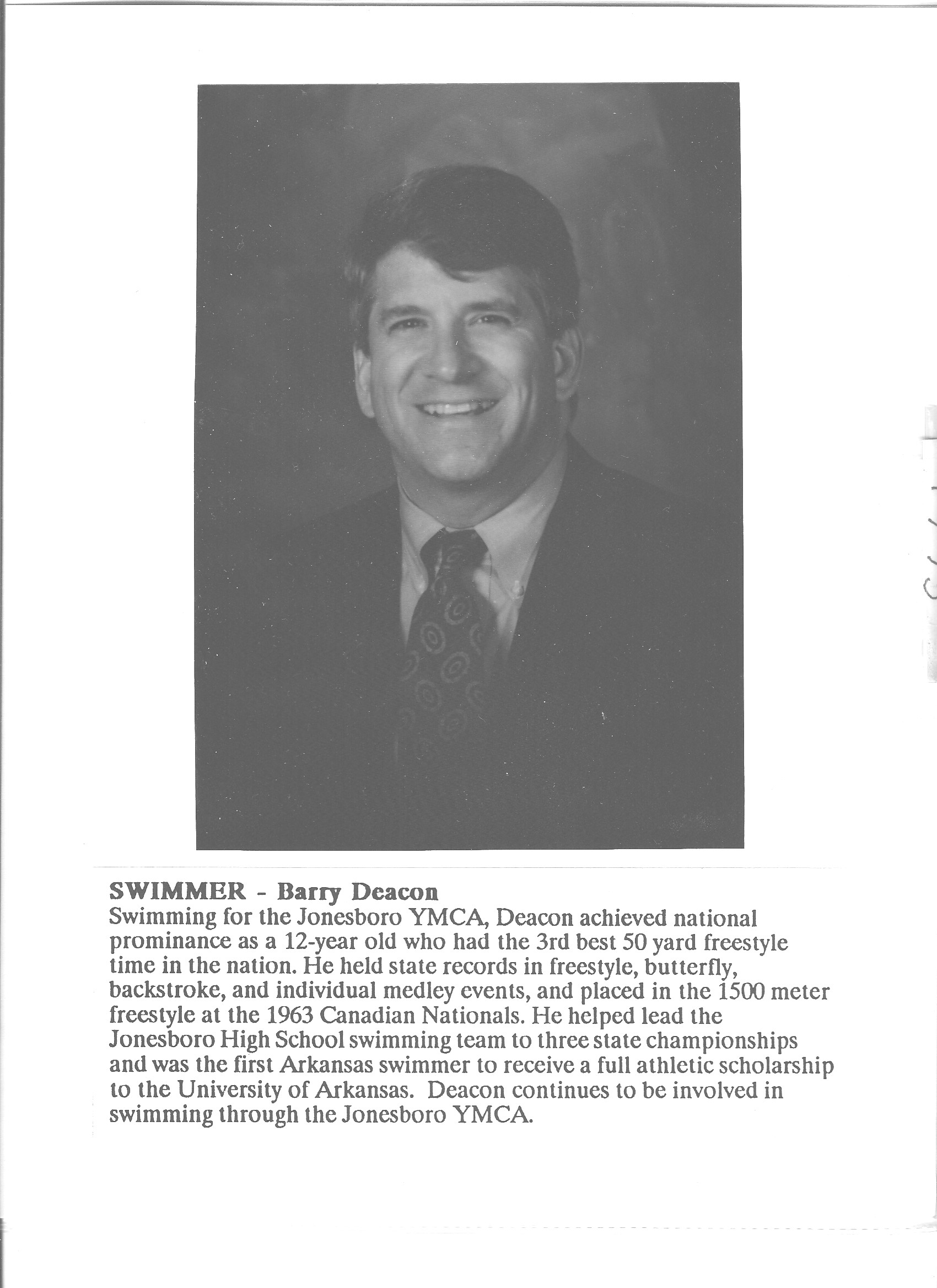 Arkansas Swimming - Barry Deacon