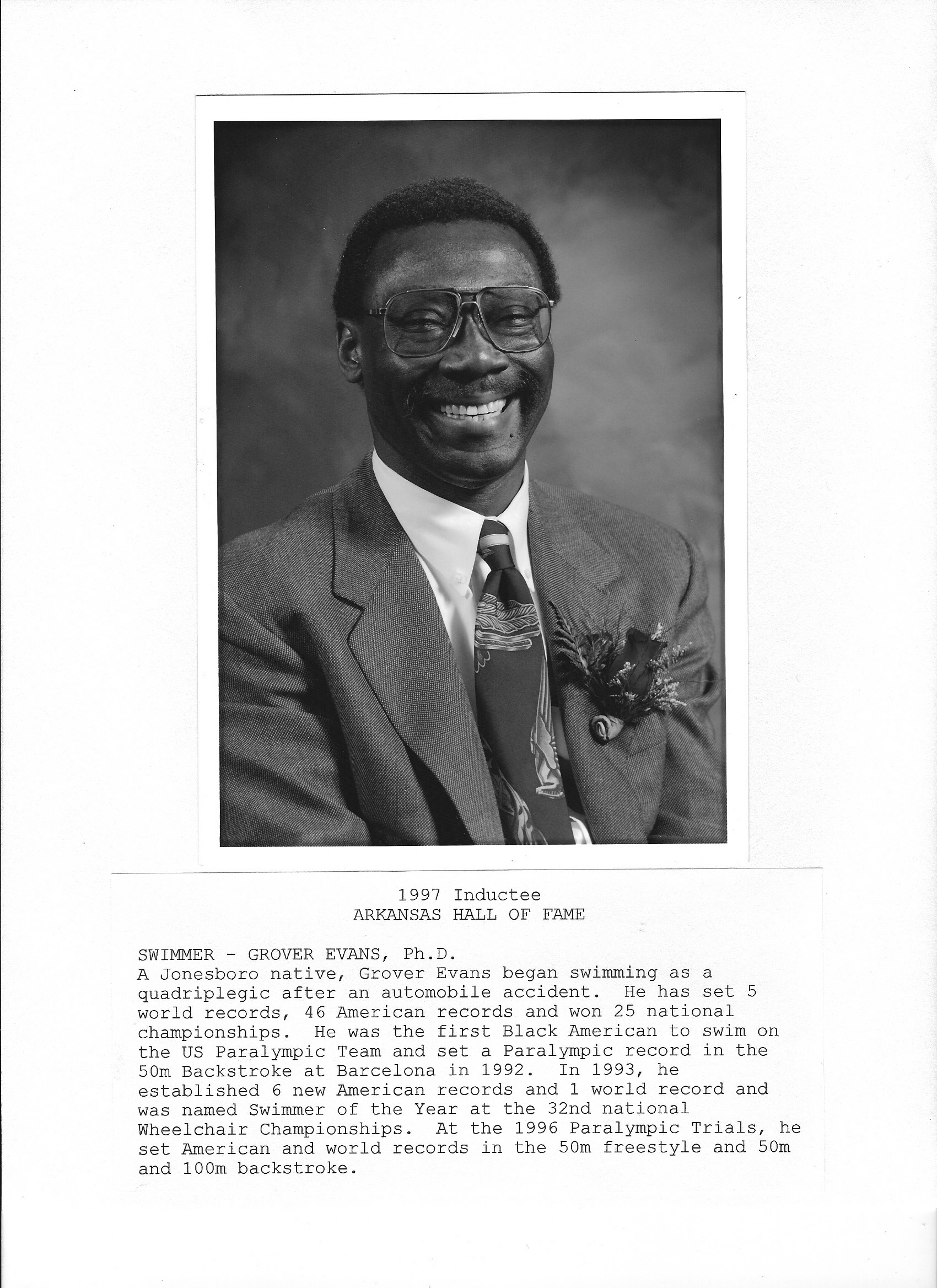 Arkansas Swimming - Grover Evans