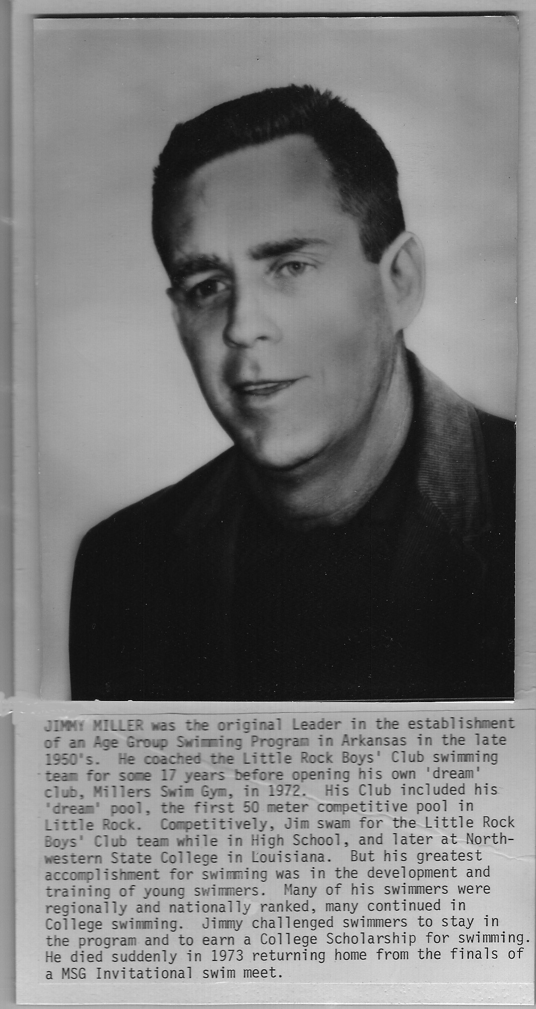 Arkansas Swimming - Jimmy Miller