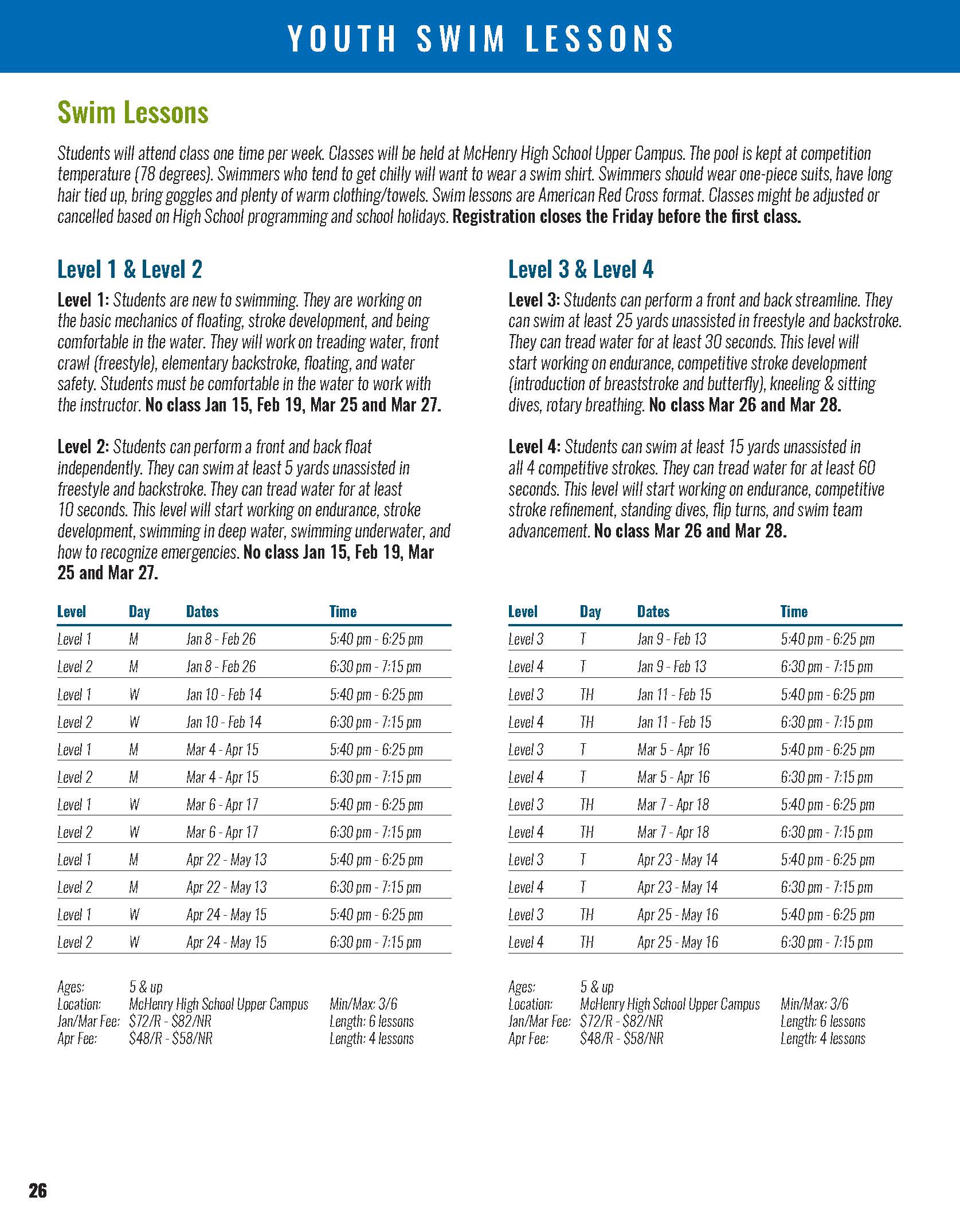 McHenry Marlins Aquatic Club - Swim Lessons