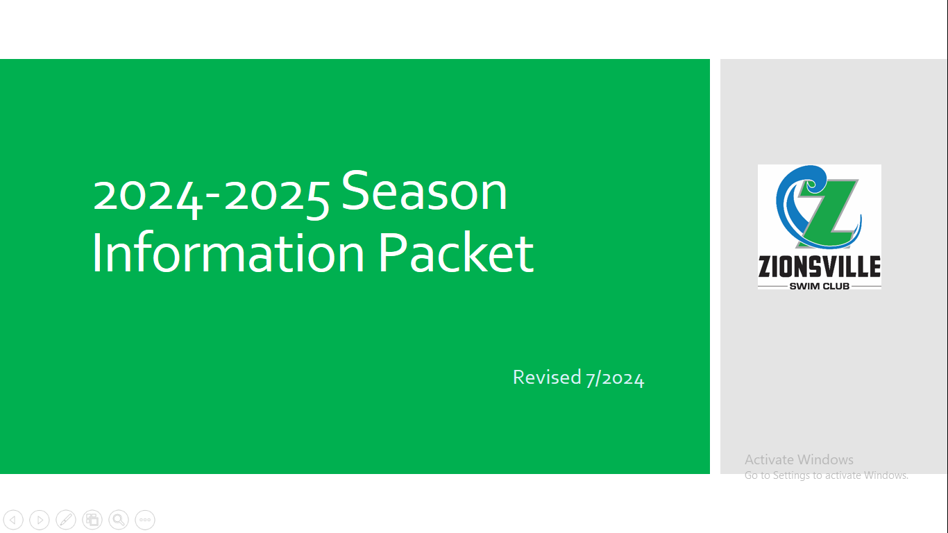 Zionsville Swim Club - Registration Info Packet