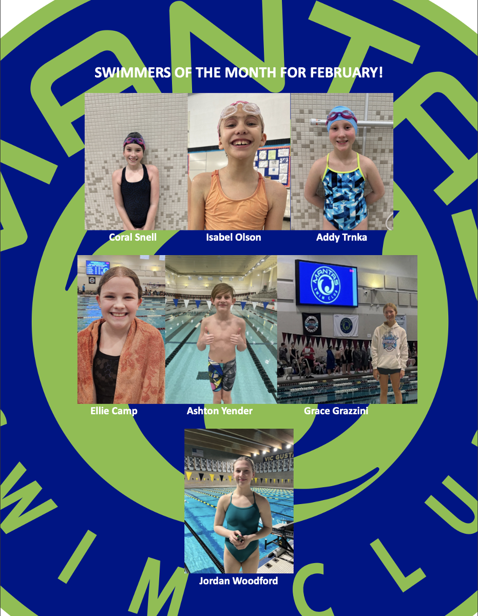 MANTAS SWIM CLUB SWIMMERS OF THE MONTH: FEBRUARY
