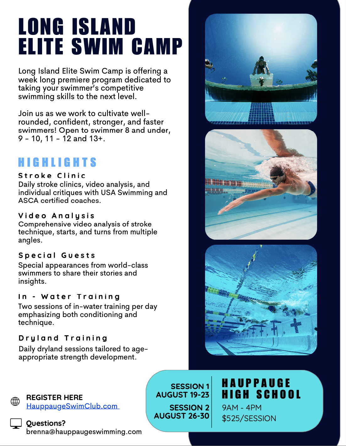 Hauppauge Swimming - Swim Camp