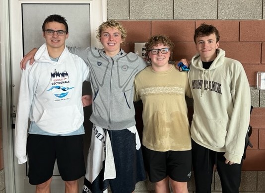 HLST Swimmers Aidan VanWyk, Issac Urban, Devin Goetsch, and Garret ...