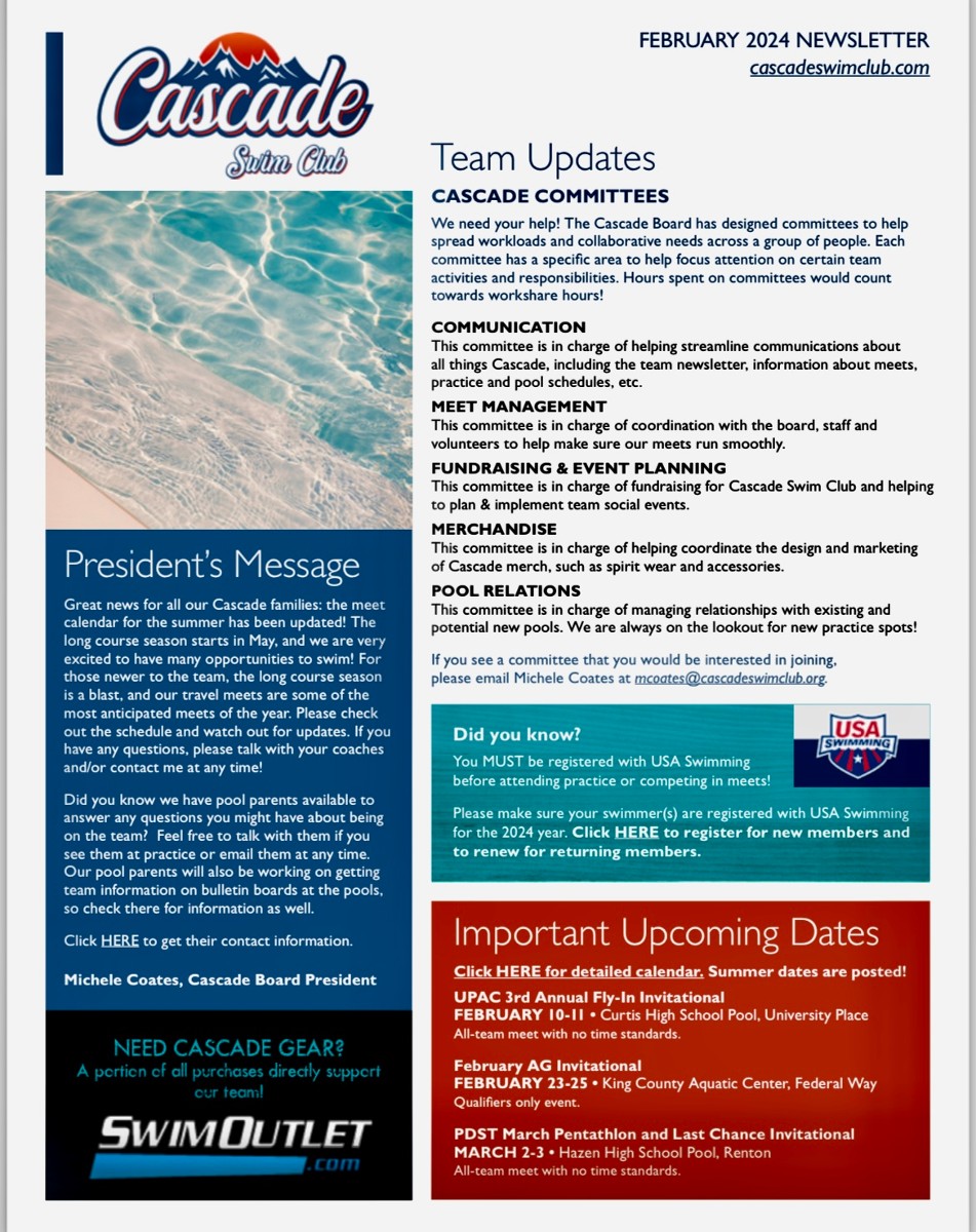 Cascade Newsletter