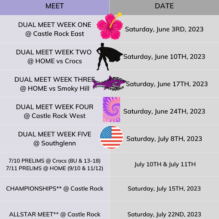 2023 Meet Schedule!