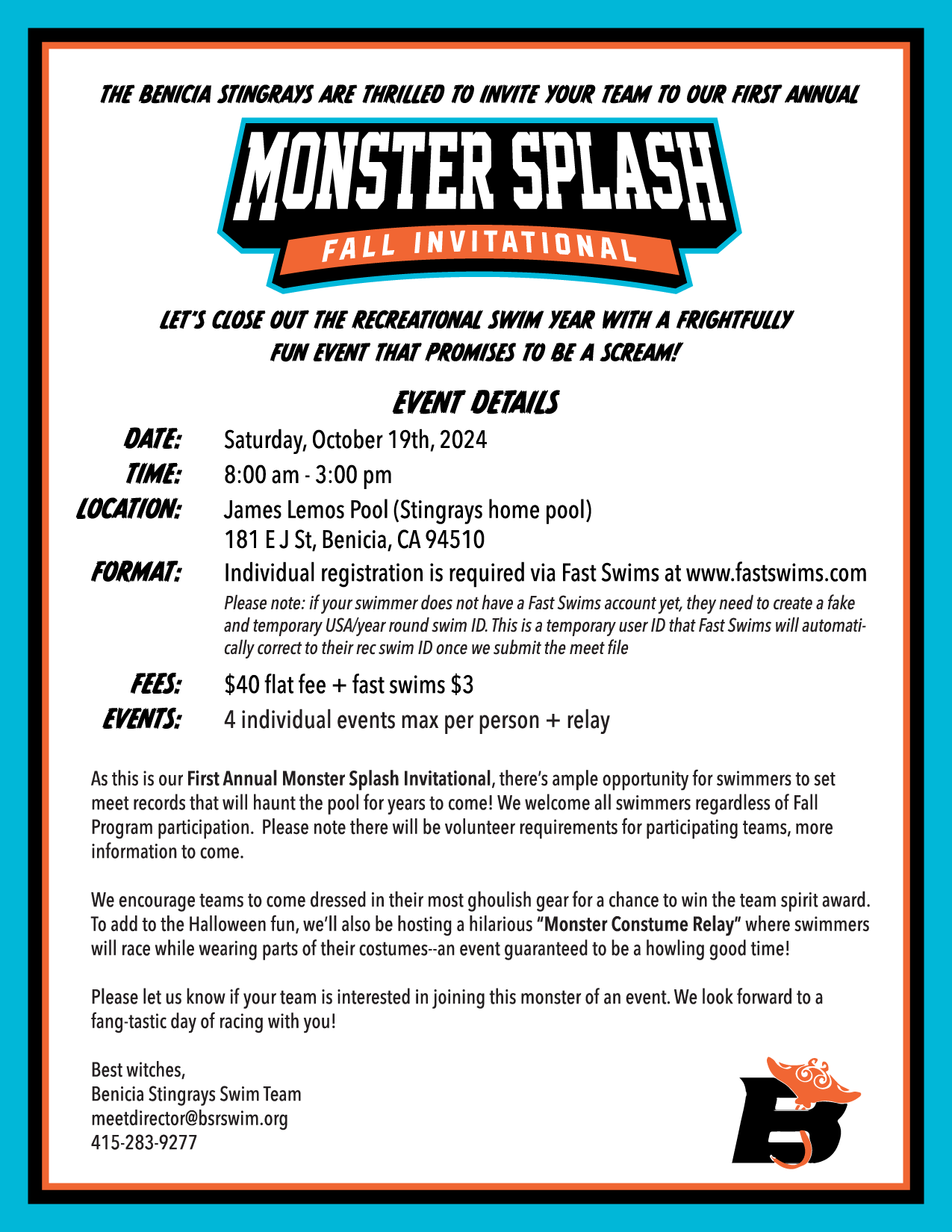 Benicia Stingrays - Monster Splash Invitational