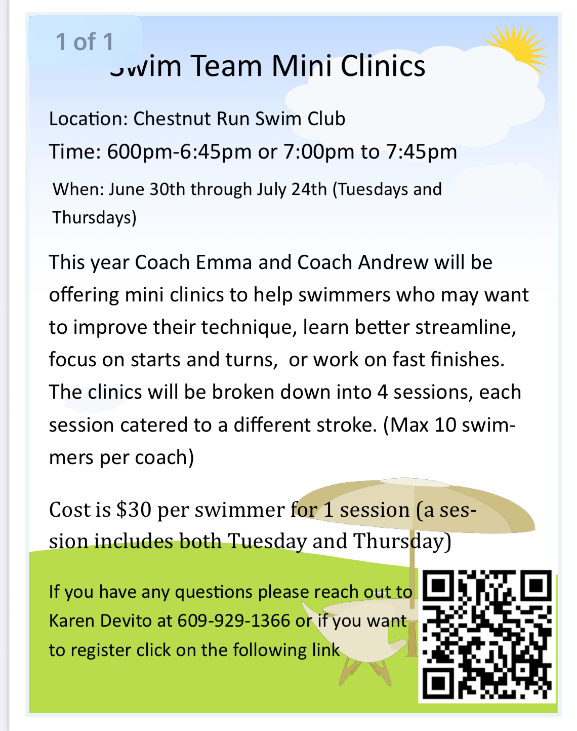 Swim Team Mini Clinics