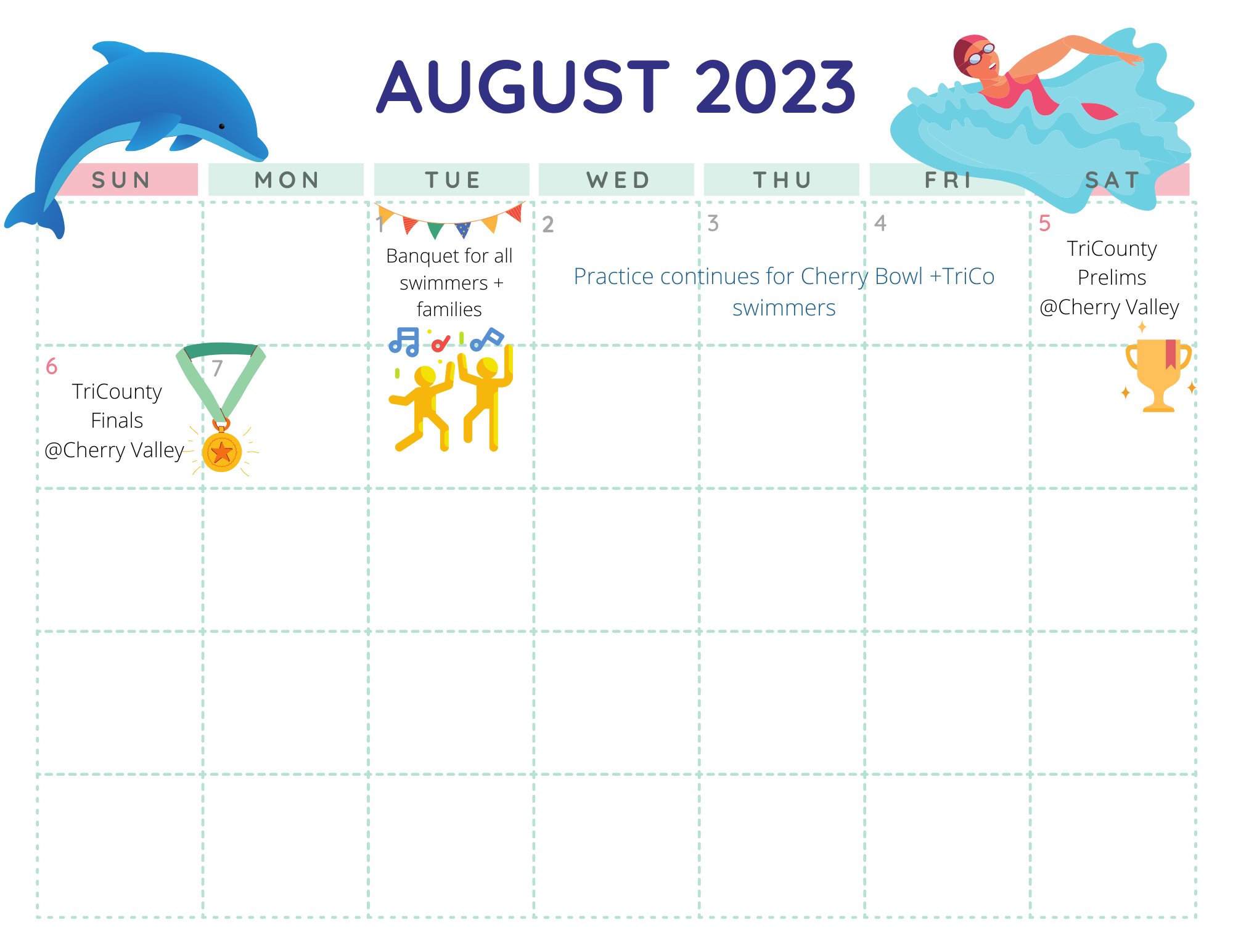 Willowdale Swim Club - 2022 Swim Team Calendar