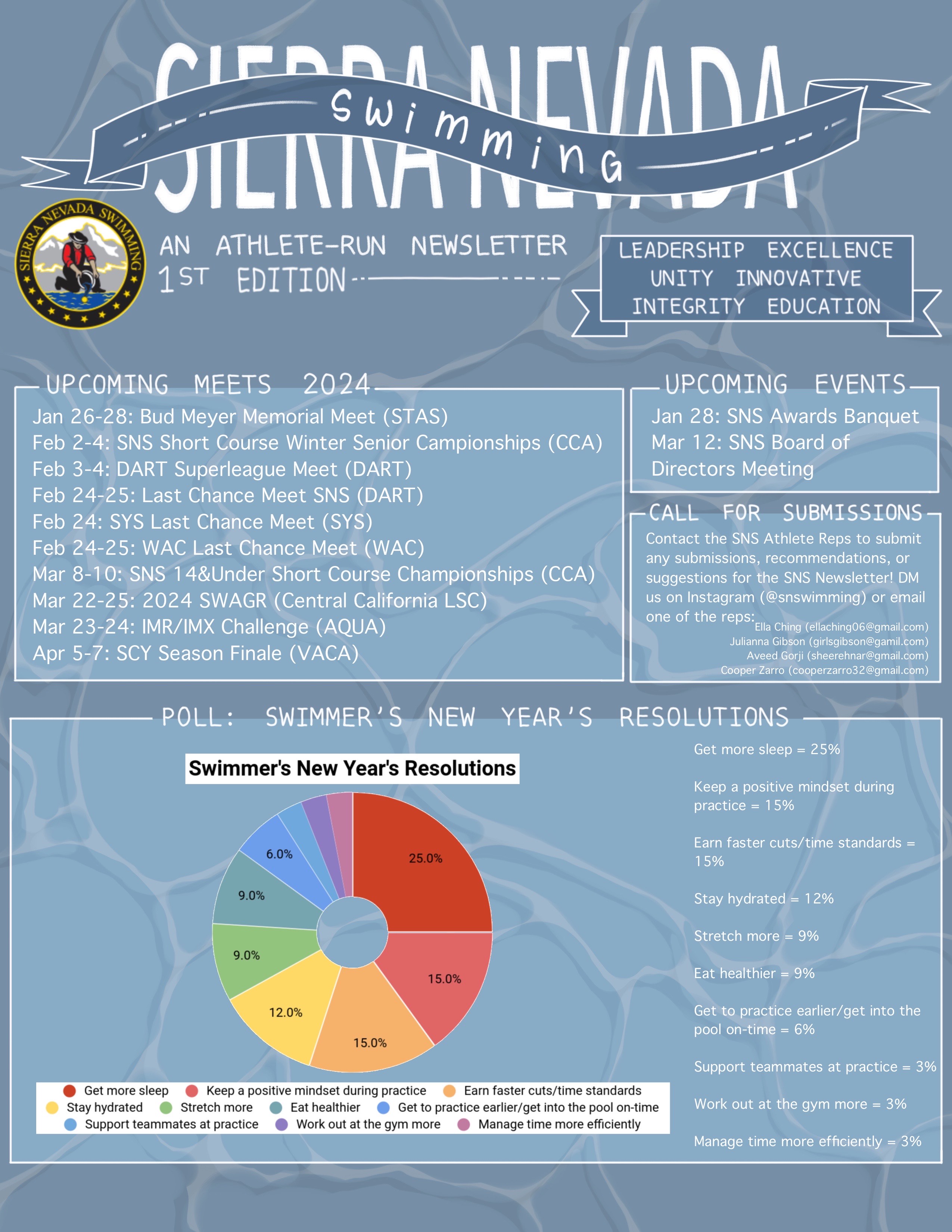 2023-2024 SNS "Athlete Run" Newsletter FIRST EDITION