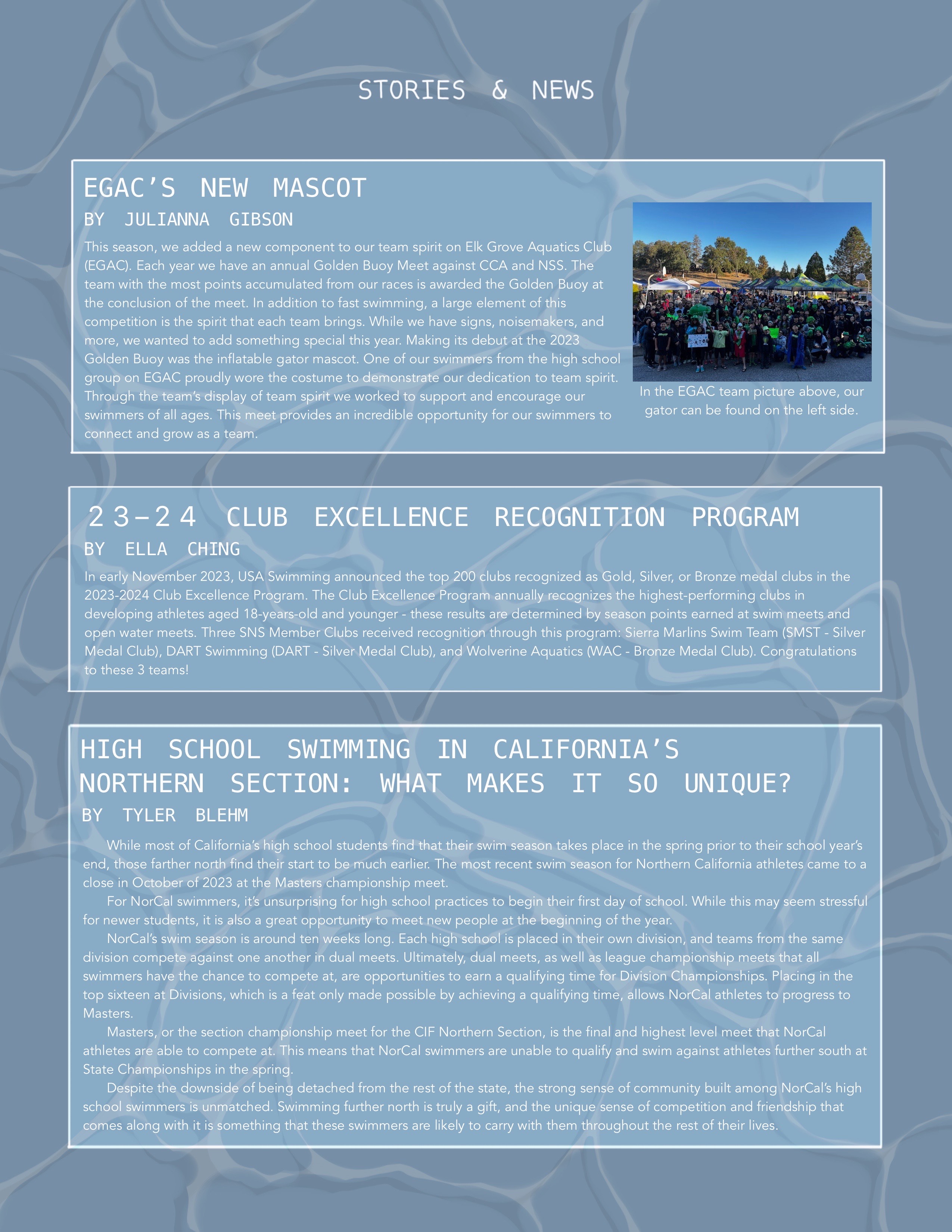 2023-2024 SNS "Athlete Run" Newsletter FIRST EDITION