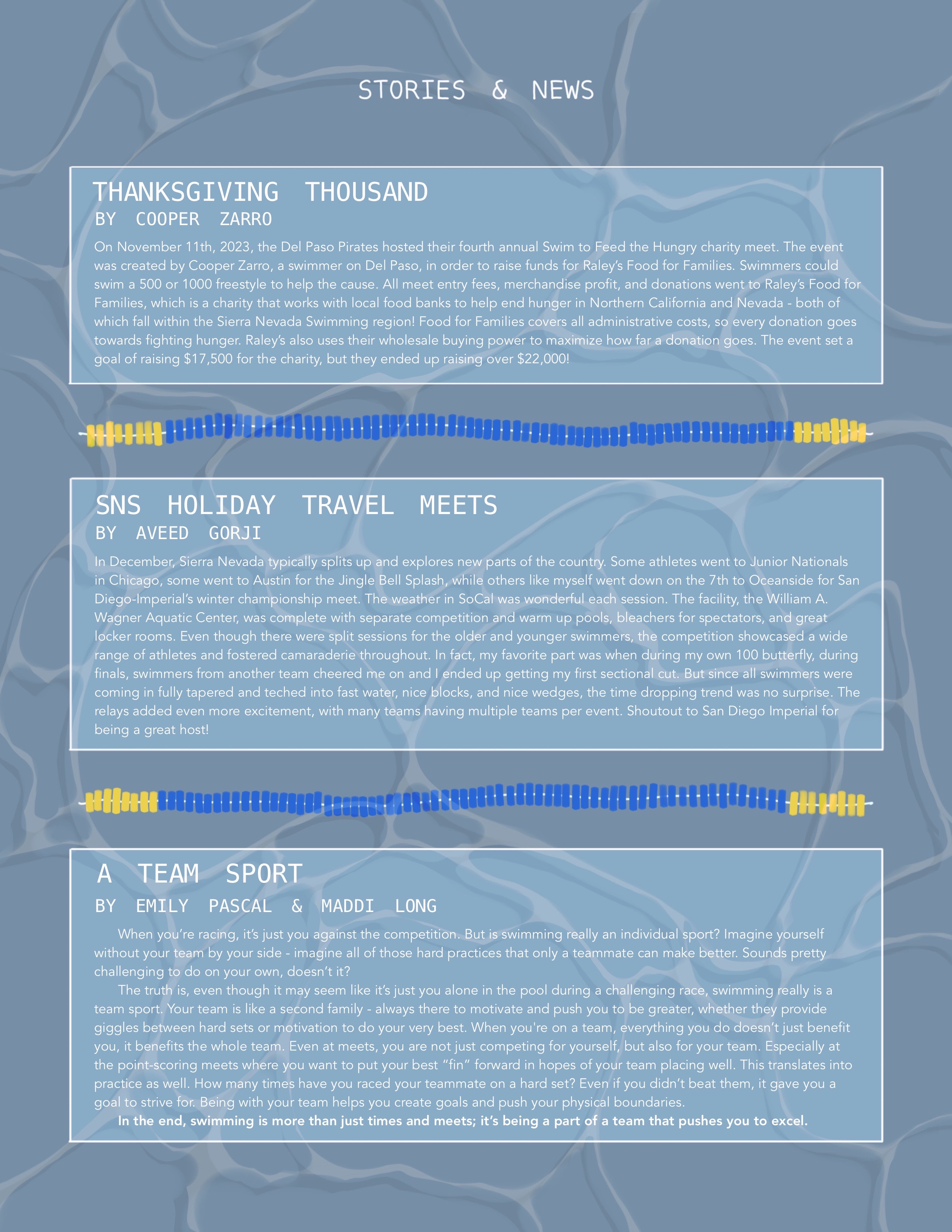 2023-2024 SNS "Athlete Run" Newsletter FIRST EDITION