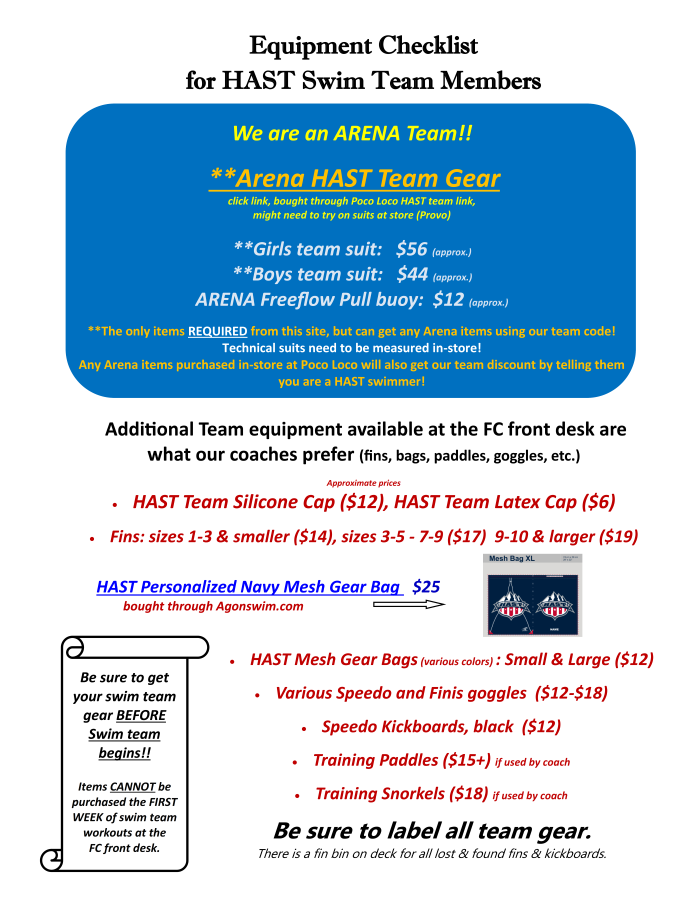 HAST Members Equipment Checklist