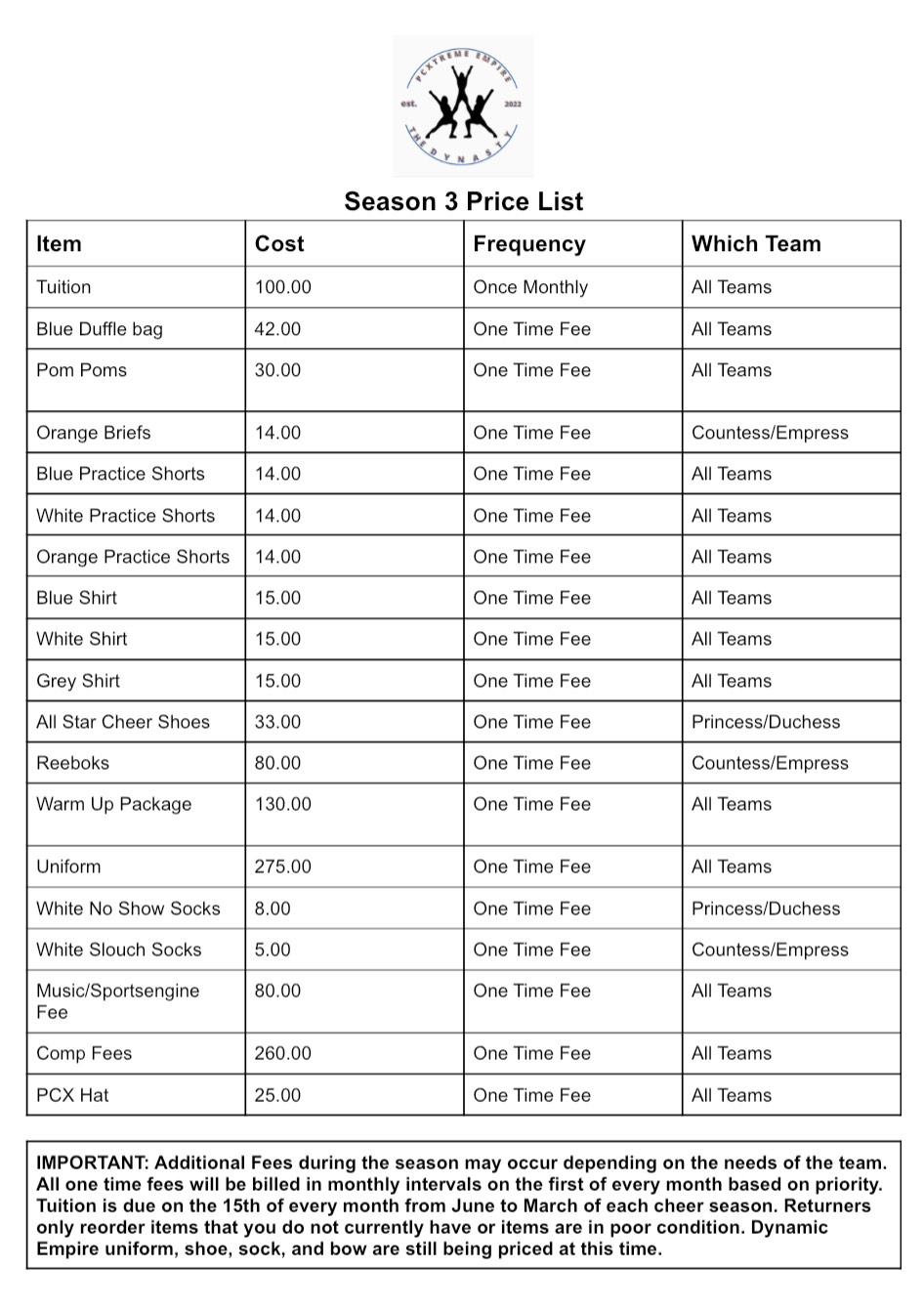 Premiere Cheer Xtreme Empire - Facilities